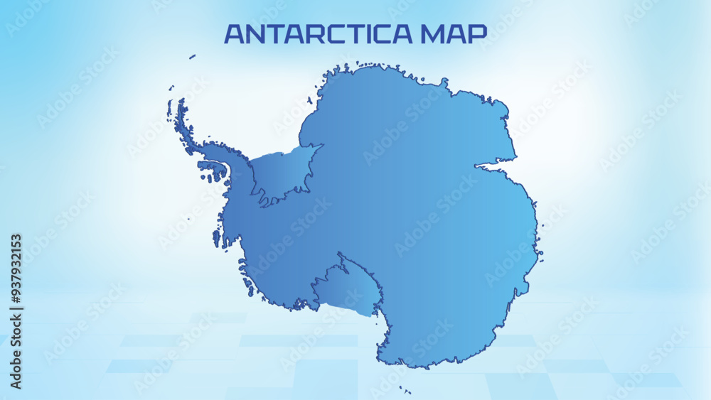 Blue detailed map of Antarctica with States administrative divisions ...