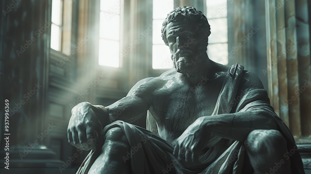 Stockfoto Stoic Greek Philosopher Thinking Man: Symbol of Stoicism and ...