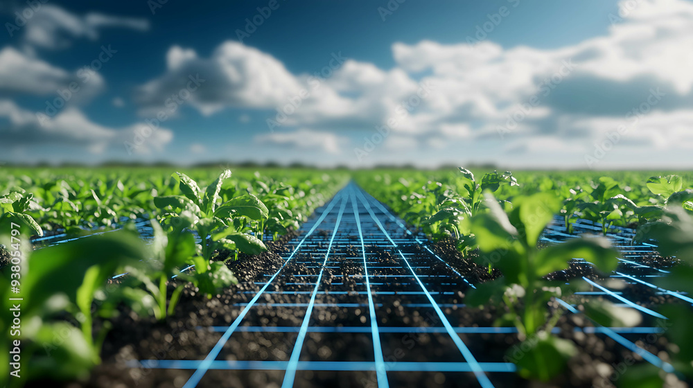 Smart farm and digital agriculture technology concept, using modern ...