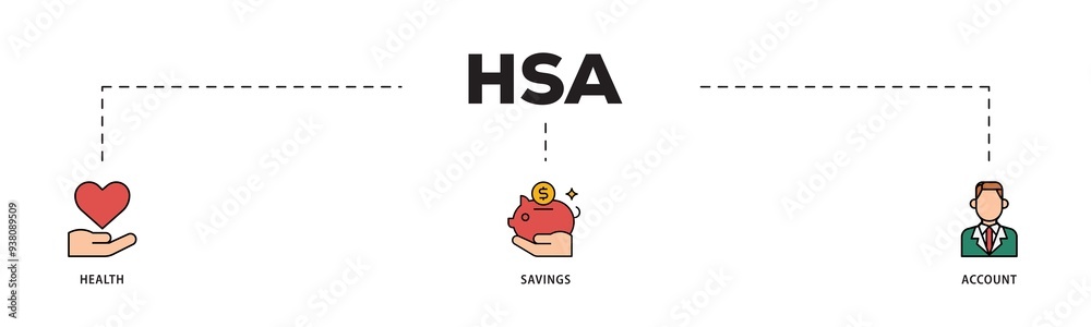 HSA icon infographic illustration concept with icon of healthcare ...