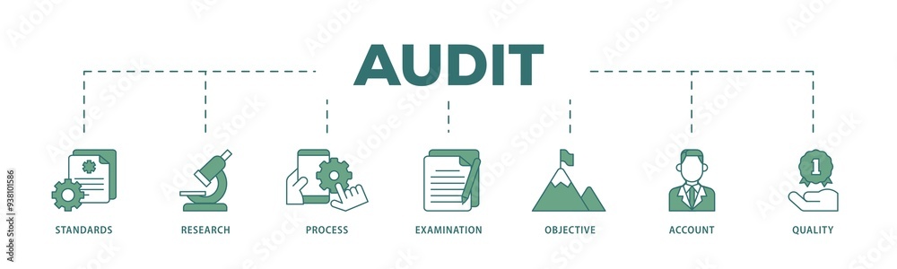 Audit icon infographic illustration concept with icon of standards ...