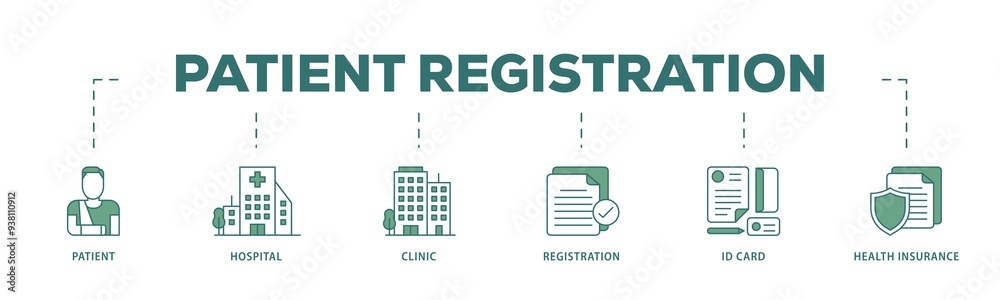 Patient registration icon infographic illustration concept with icon of ...