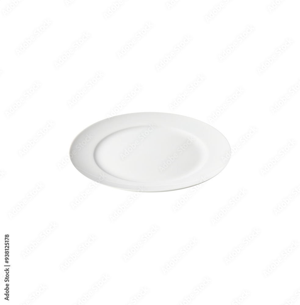 Simple classic empty white food plate mock-up. Isolated transparent ...