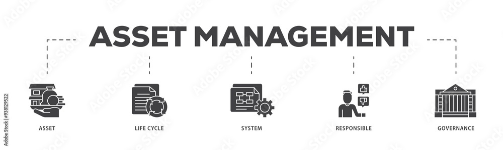 Asset management icon infographic illustration concept with icon of ...