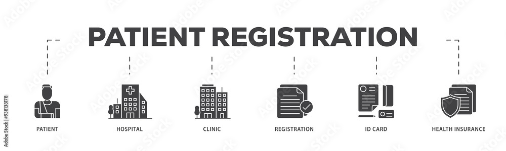 Patient registration icon infographic illustration concept with icon of ...
