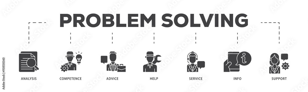 Ilustración de Stock Problem solving icon infographic illustration ...