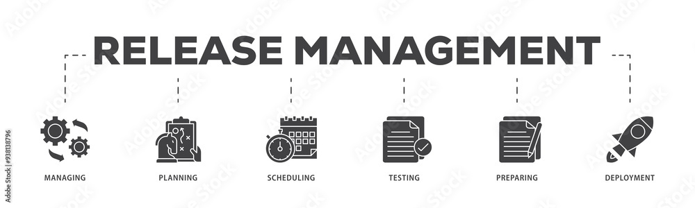 Release management icon infographic illustration concept with icon of ...