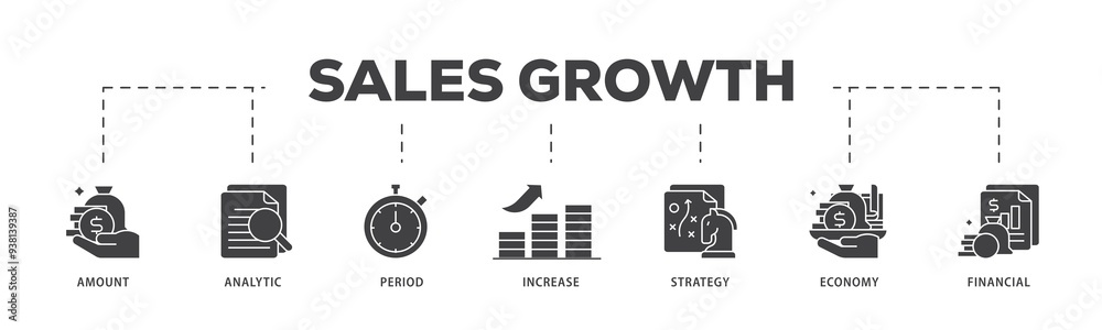 Ilustracja bez tantiem: Sales growth icon infographic illustration ...