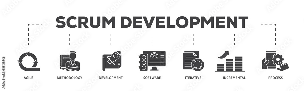 Scrum development icon infographic illustration concept with icon of ...