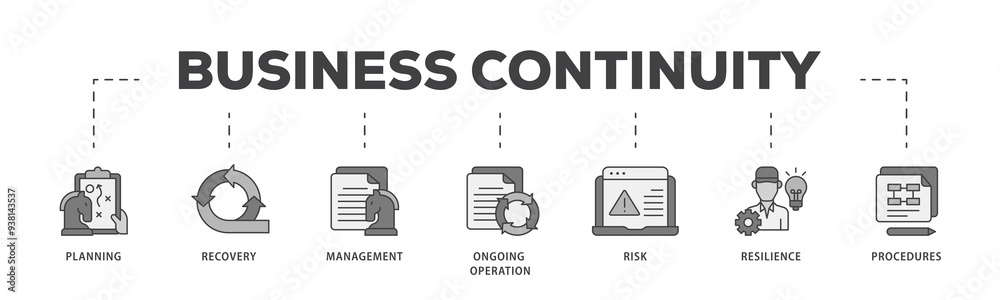 Business continuity icon infographic illustration concept with icon of ...