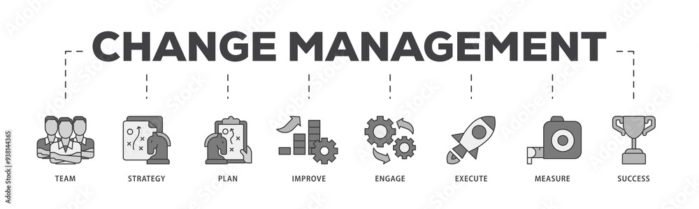 Change management icon infographic illustration concept with icon of ...