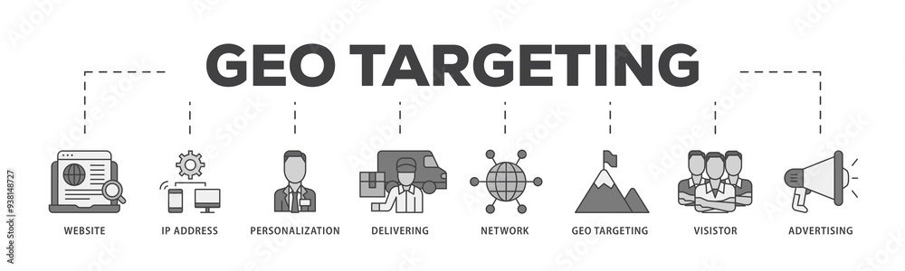 Geo targeting icon infographic illustration concept with icon of ...