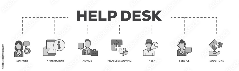 Help desk icon infographic illustration concept with icon of support ...