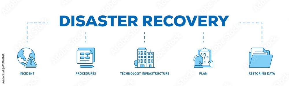 Disaster recovery icon infographic illustration concept with icon of ...