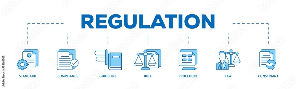 Regulation icon infographic illustration concept with icon of standard ...
