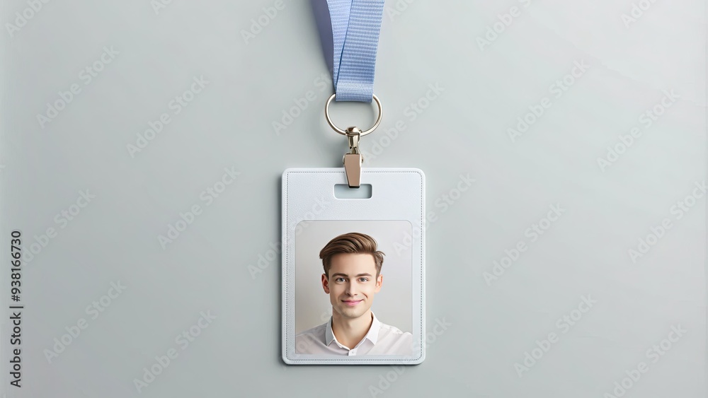 Blank identification card template with mockup design elements ...