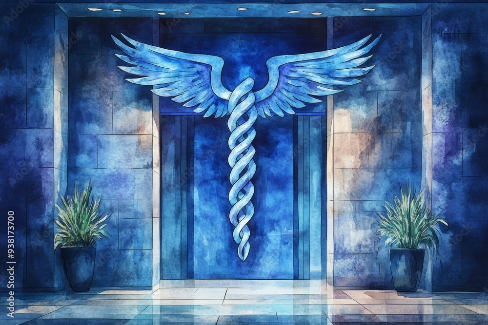 Serpent and Staff Caduceus Medical Symbol Various Hermeticism, Greek ...