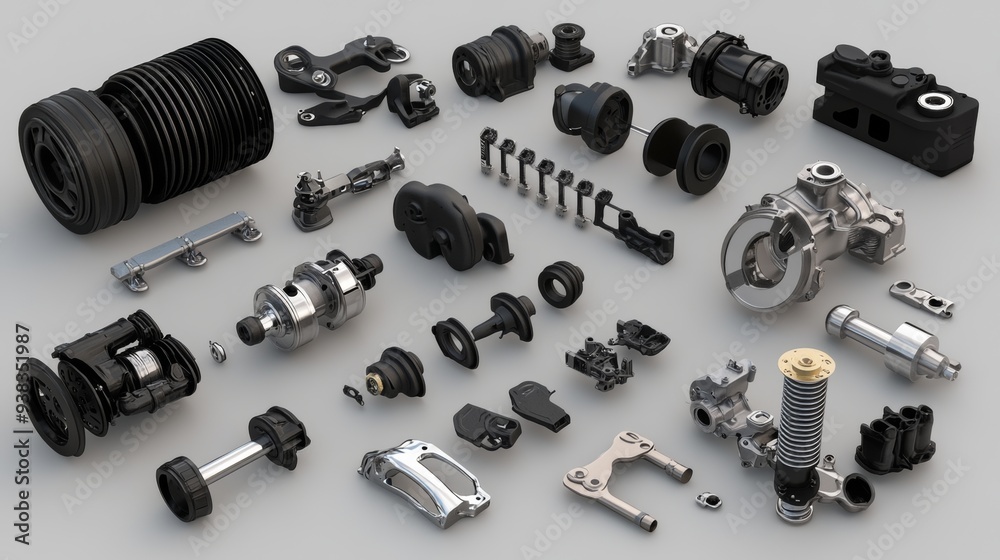 different car parts, laying on a plain transparent background, png ...