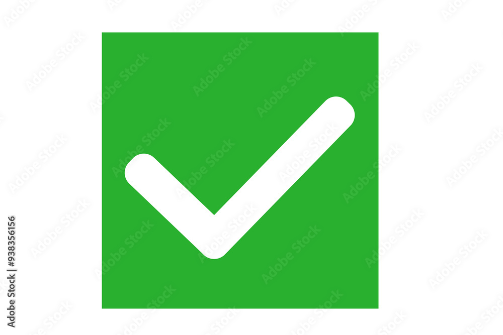 green check mark icon on square box png file type ui android web ios ...