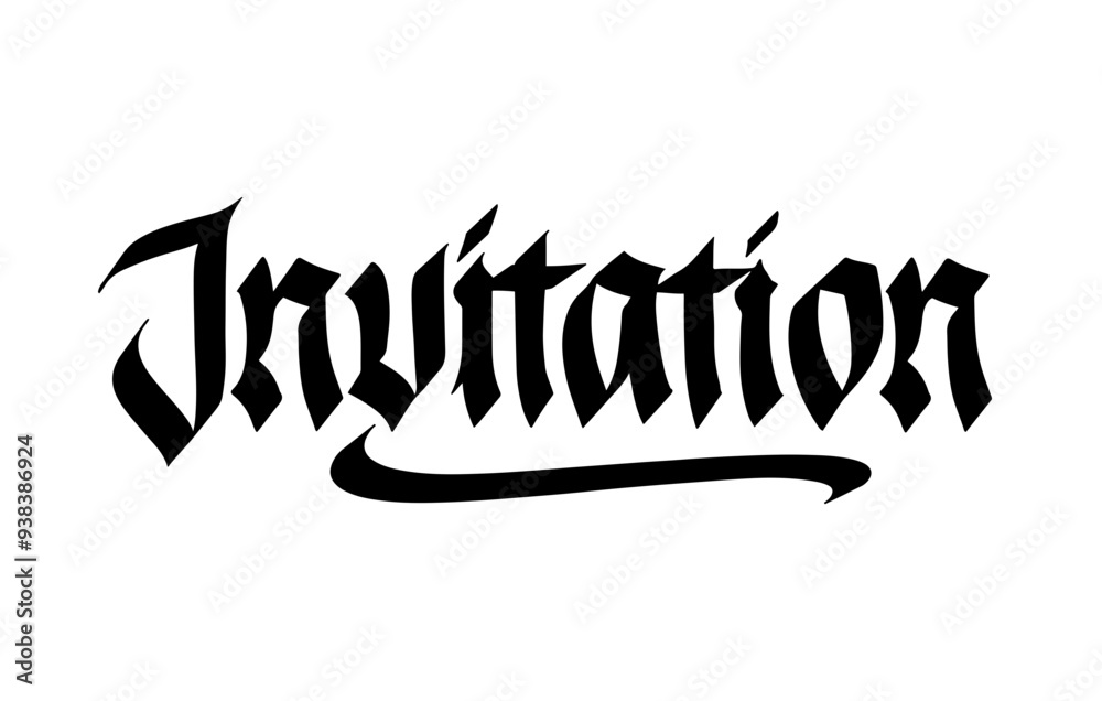 Gothic Lettering Invitation. Blackletter font vector. Calligraphy ... Gothic Lettering Invitation. Blackletter font vector. Calligraphy ...