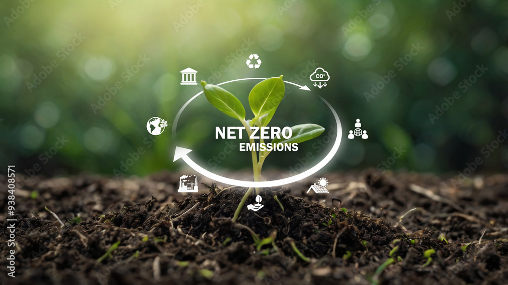 Net zero , carbon neutral concept. Net zero greenhouse gas emissions ...