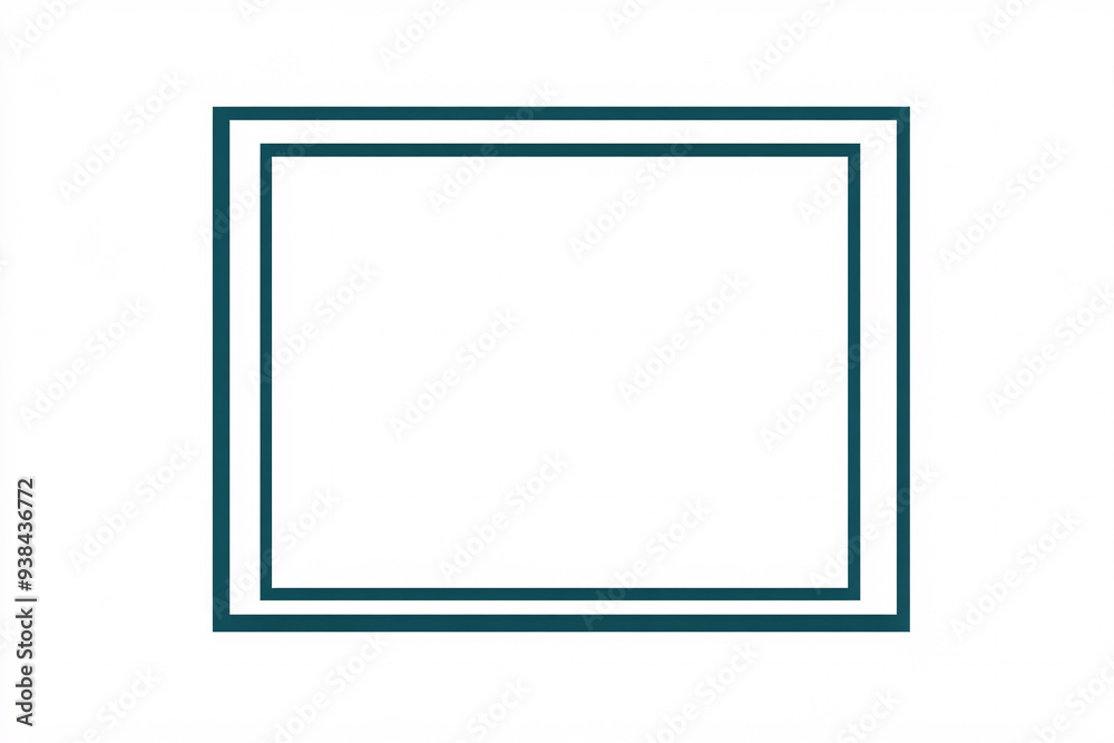 minimalist design featuring a simple square frame in teal color on a ...