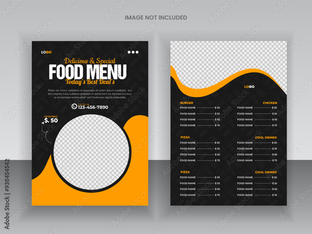 Restaurant Food Menu Design appetizer Template healthy food flyer and ...