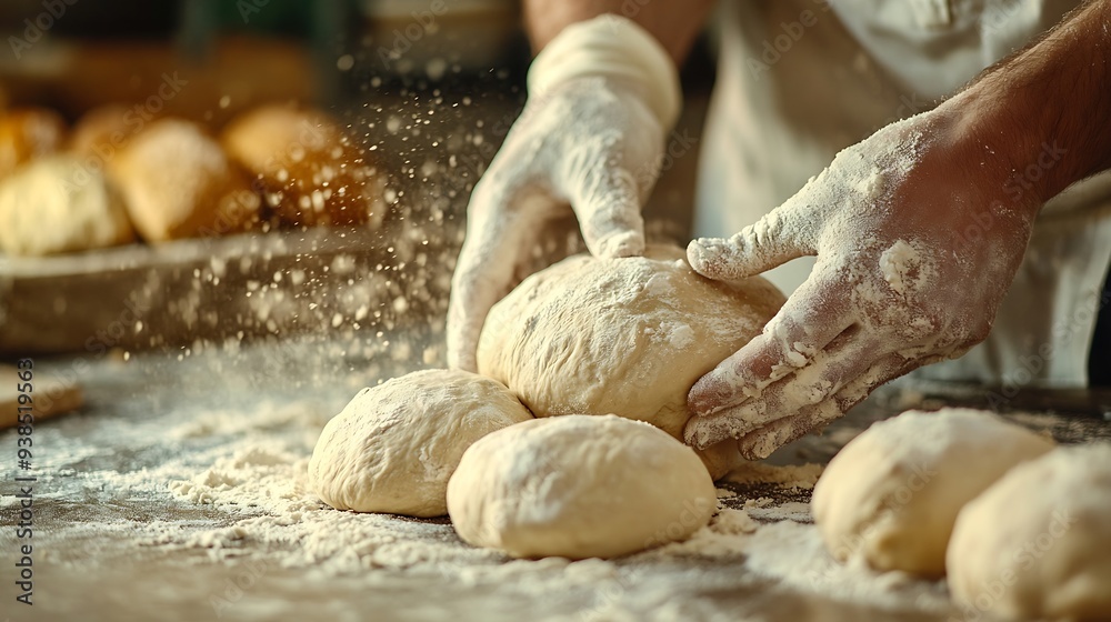 Bakers forming bread dough in a bakery Bakery Concept : Generative AI ...