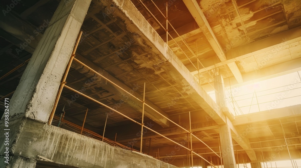Reinforced concrete ceiling formwork with wire mesh for seismic ...