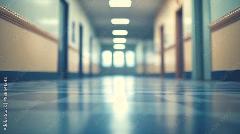 ABSTRACT BLUR CANTEEN ROOM BACKGROUND Office building or university ...