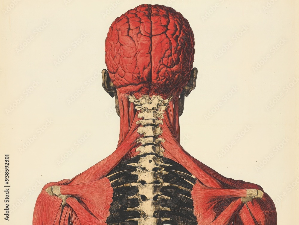 Cross-section view of the human torso displaying muscle groups and ...