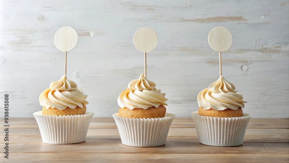 Modern minimalist cupcake toppers mock up, cupcake, toppers, minimal ...