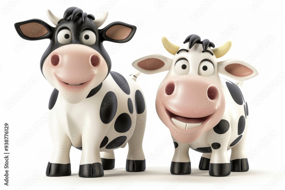 Cute funny smiling cow cartoon printable clipart with different ...