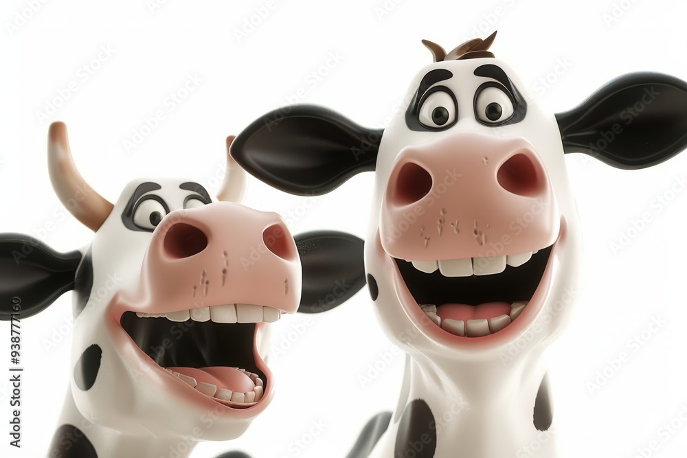 Cute funny smiling cow cartoon printable clipart with different ...