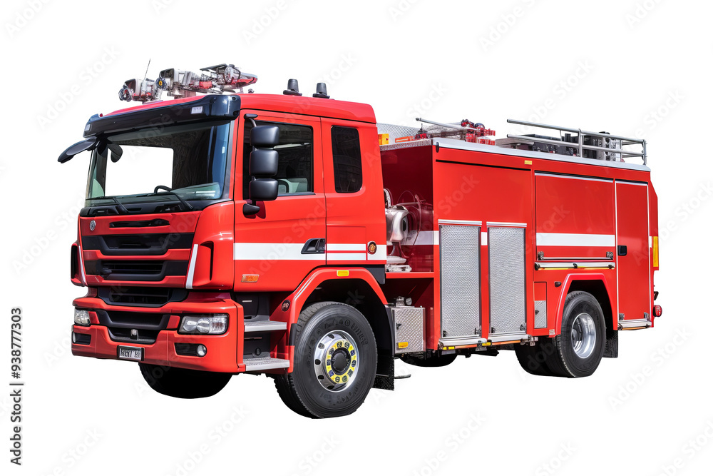Fire engine on transparent background for emergency services design ...