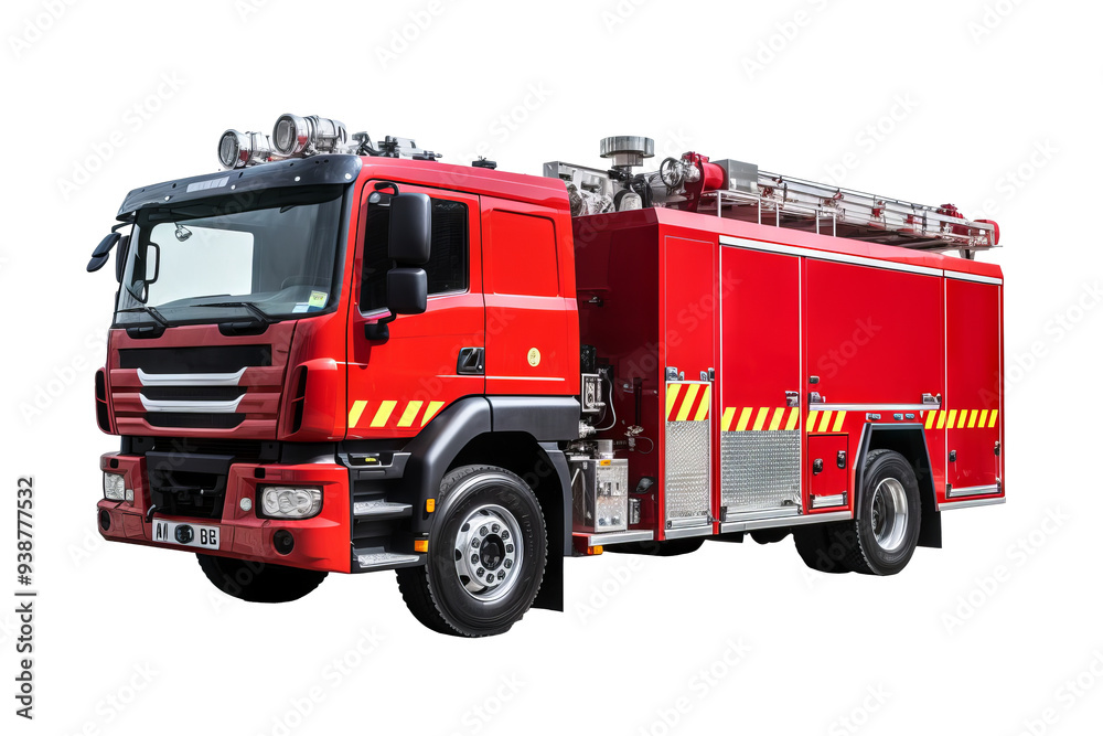 Fire engine on transparent background for emergency services design ...