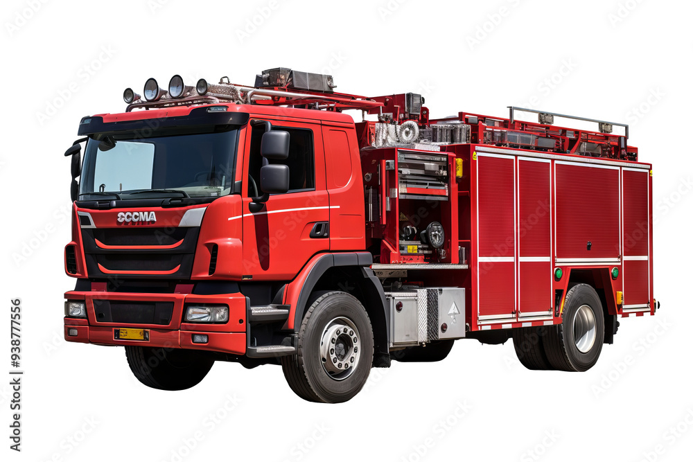 Fire engine on transparent background for emergency services design ...