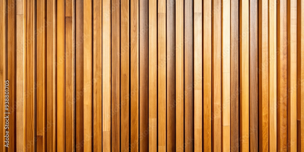Golden-brown wooden slats reveal natural grain textures, narrow gaps ...