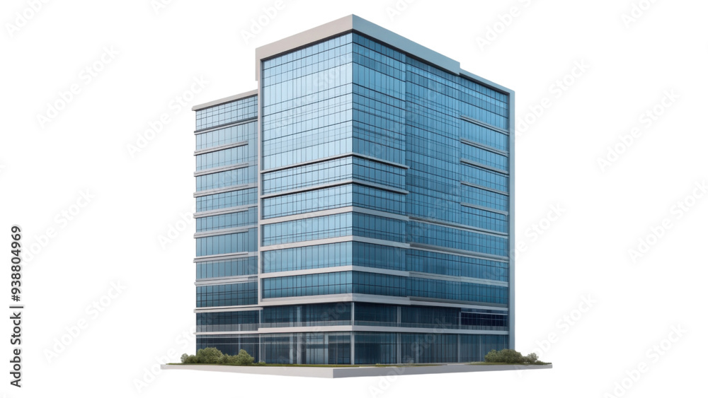 Modren office building realistic Isolated on a transparent background ...