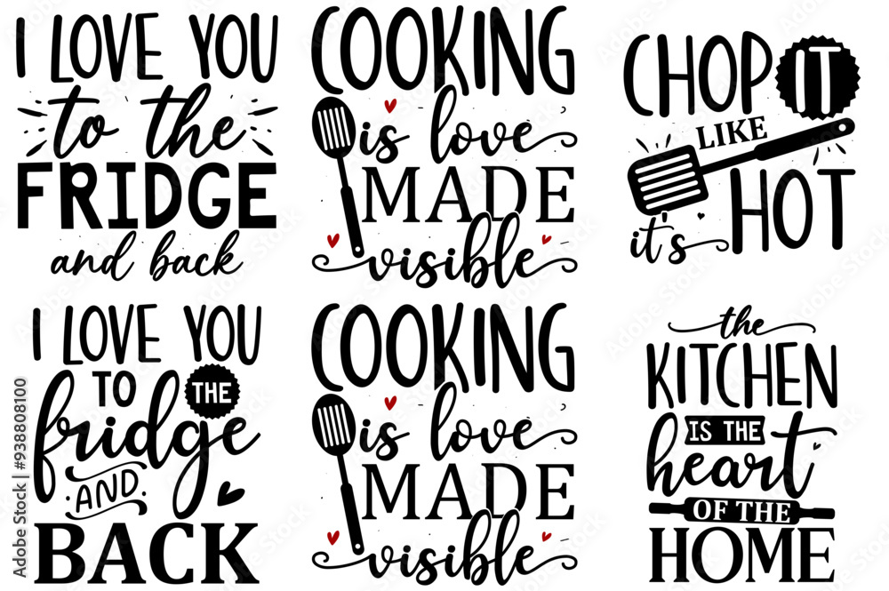Cute Cutting Board Calligraphic Lettering, Labels And Badges Pack ...