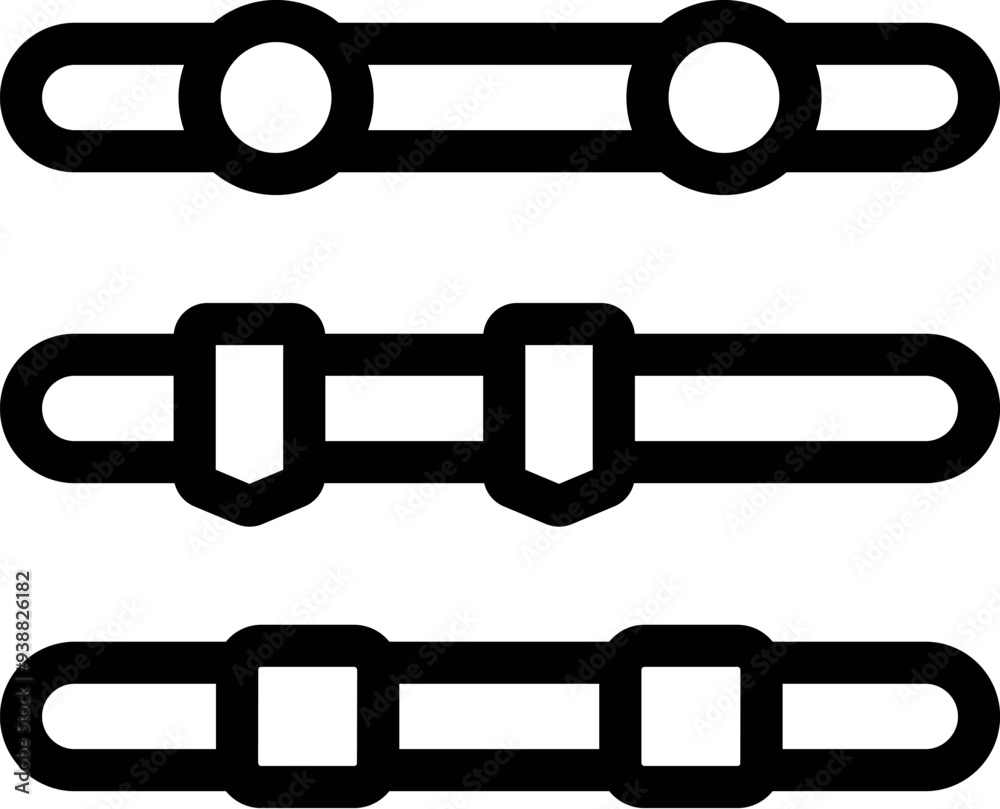 Set of three different loading bars with different shapes representing ...