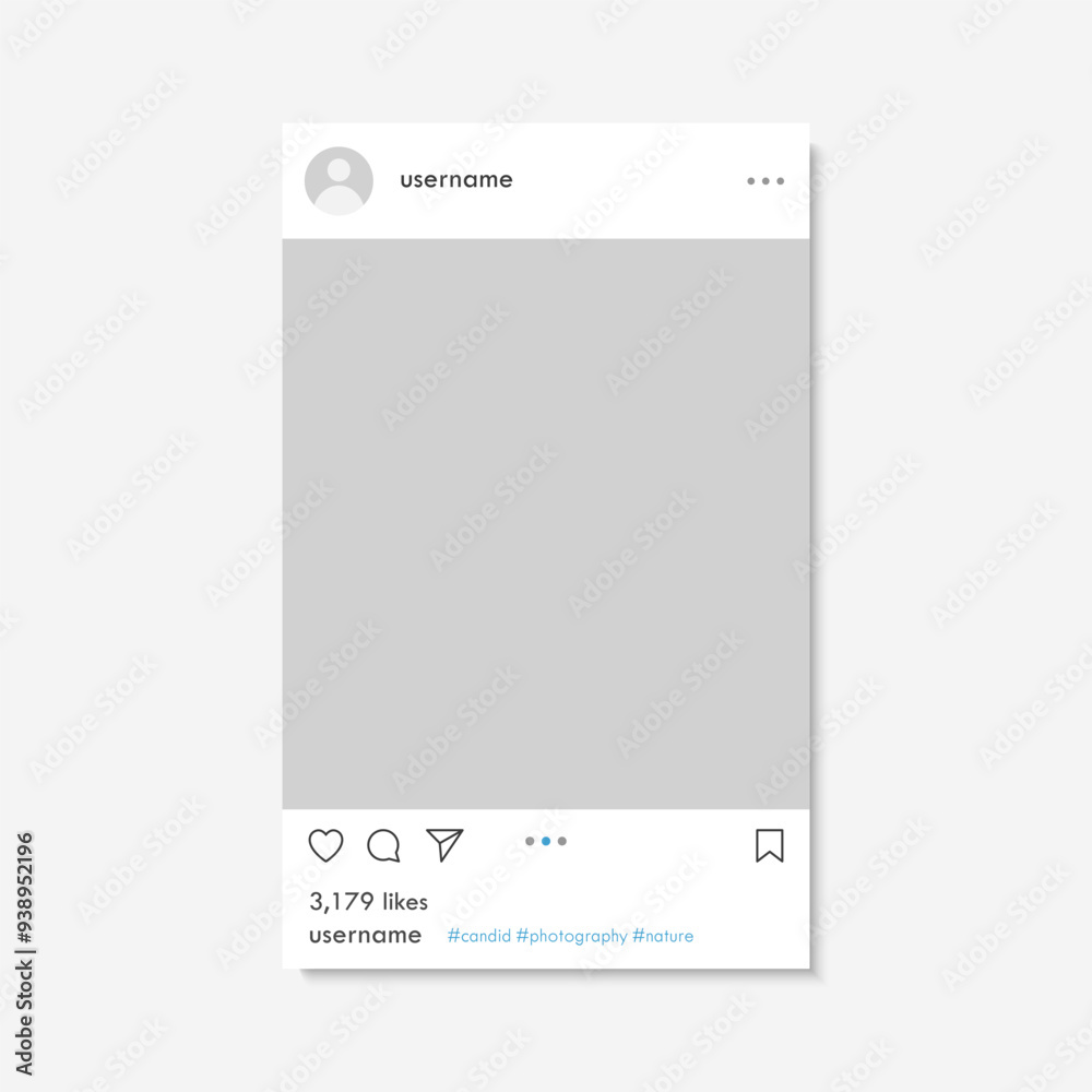Instagram social media app carousel post blank mockup layout vector ...