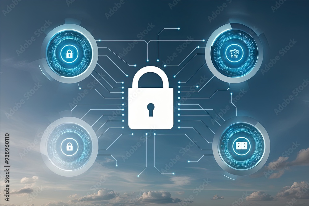 Pioneering Cyber Threat Protection Design with a Digital Lock Icon and ...