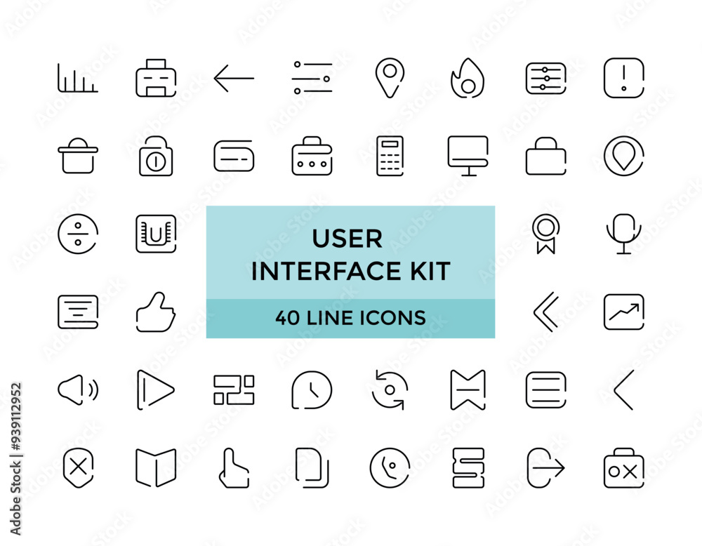 User Interface Kit - Shopping and ecommerce icon set. Set of Pixel perfect payment card, contact ...