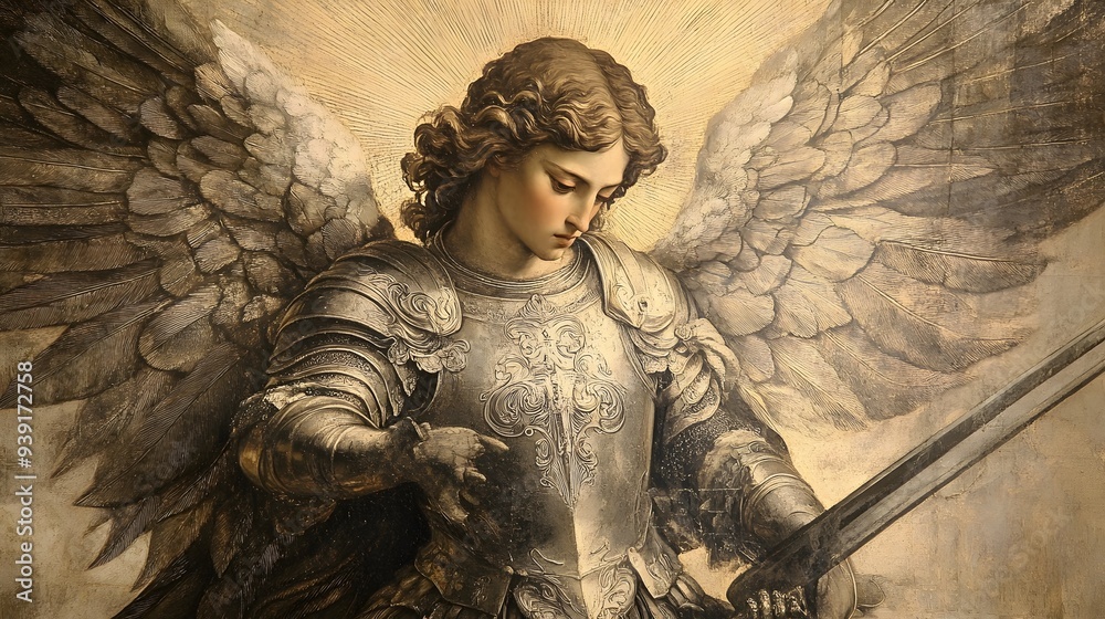 St. Michael the Archangel, Clad in Divine Armor, Represents Biblical ...