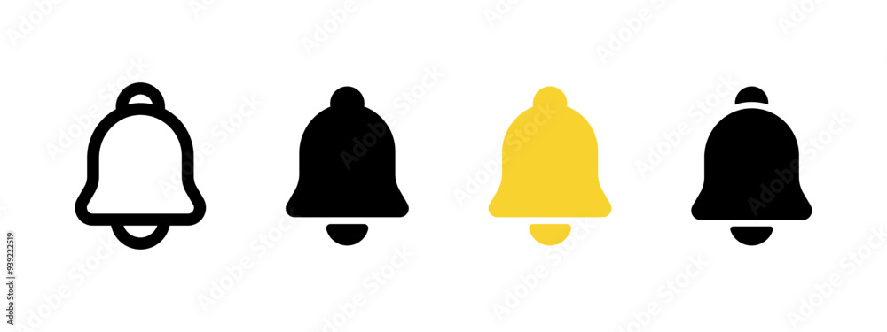 Notification icon. Notice bell vector illustration. Inbox incoming ...