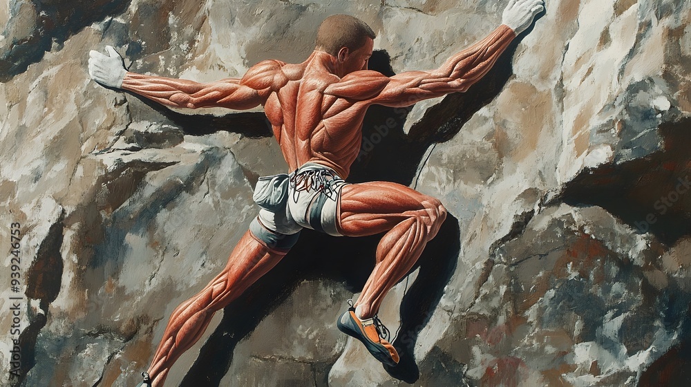 Muscular System in a Climbing Motion: An illustration of the muscular ...