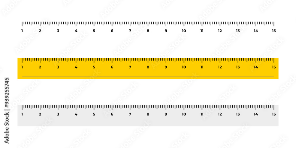 Realistic school ruler vector illustration. Ruler marking gradation ...