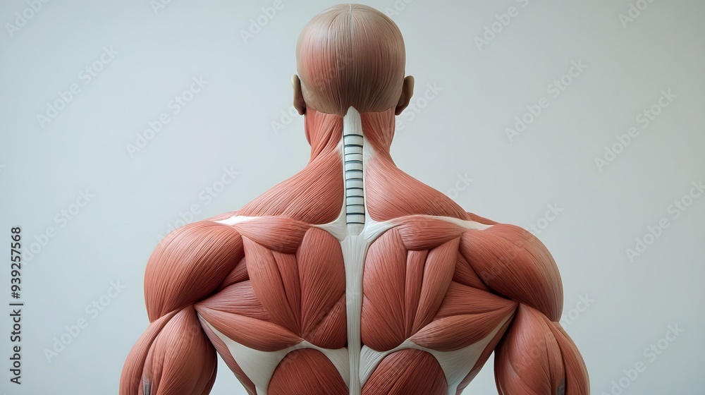 Muscular System of the Human Back: A detailed view of the back muscles ...