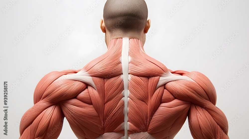 Muscular System of the Human Back: A detailed view of the back muscles ...